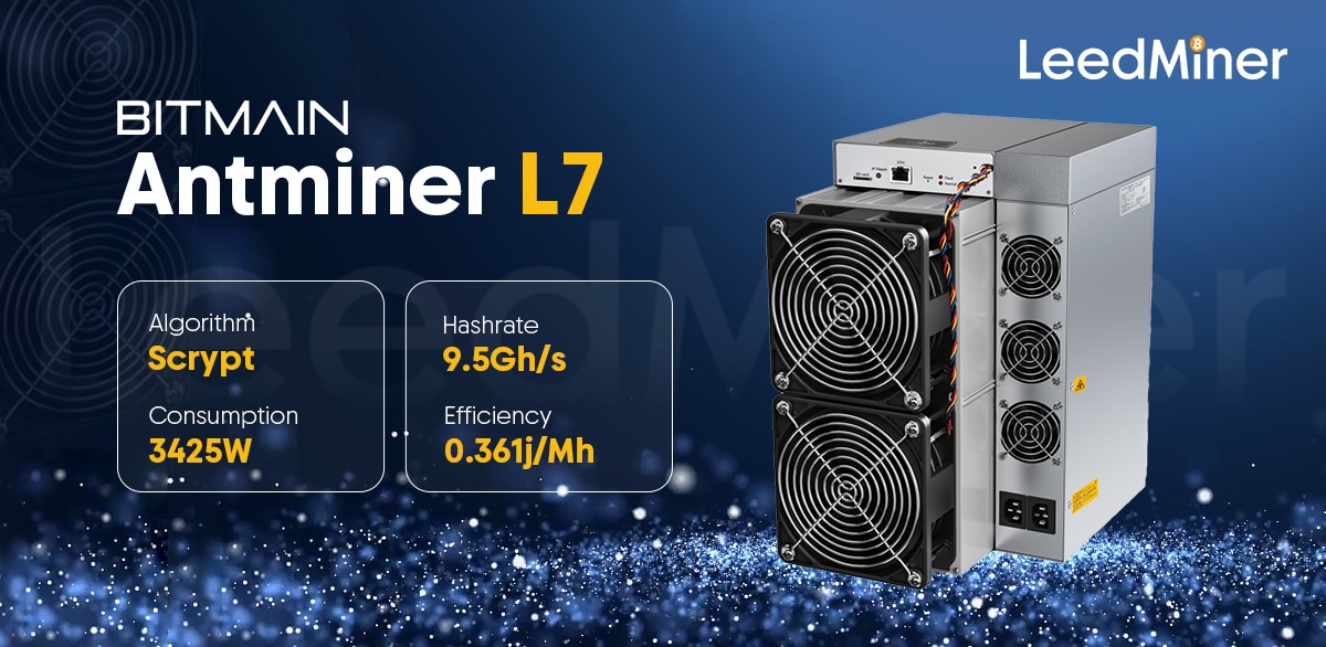 Bitmain Antminer L7 9.5G 3425W LTC DOGE BEL Miner - Leed Miner